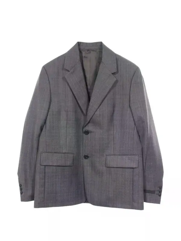 Prada Plaid Tailored Blazer - Grey