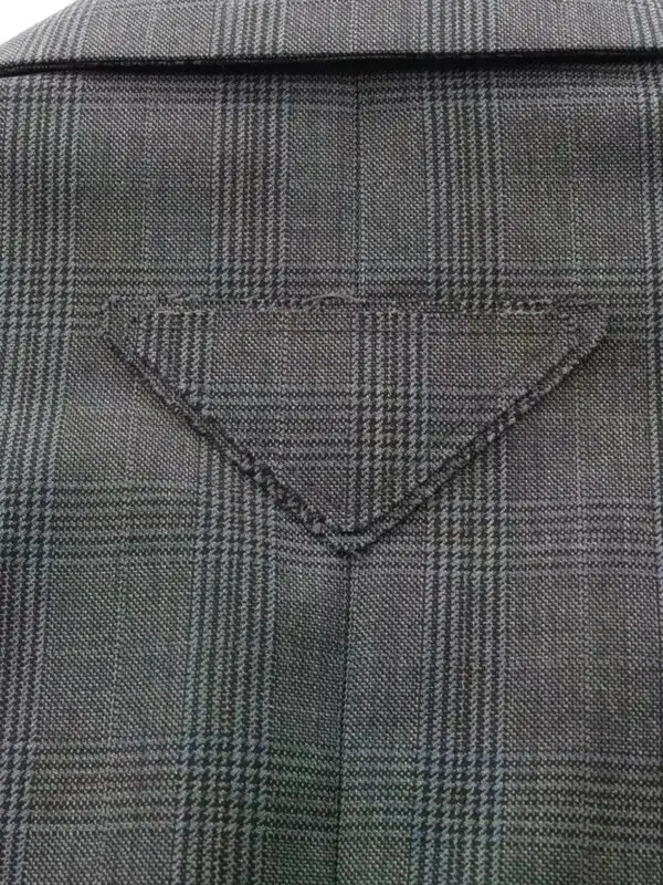 Prada Plaid Tailored Blazer