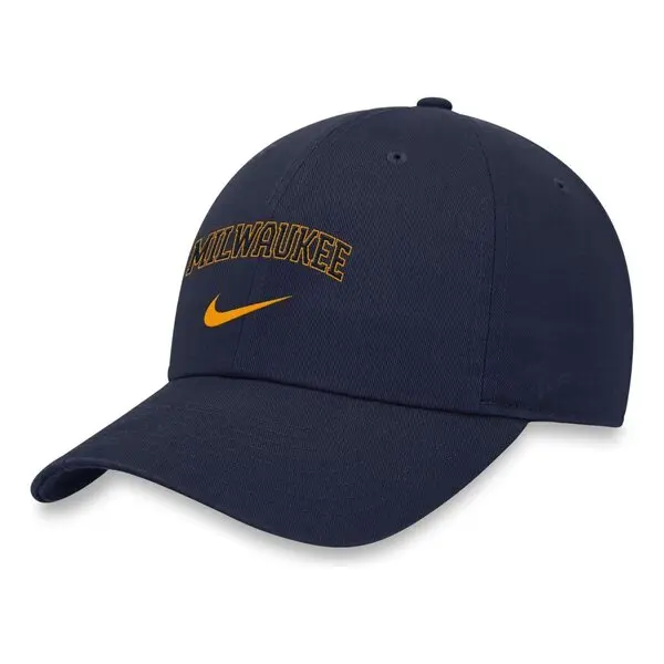 Nike Heritage 86 Wordmark Swoosh Mlb Milwaukee Brewers Adjustable Caps