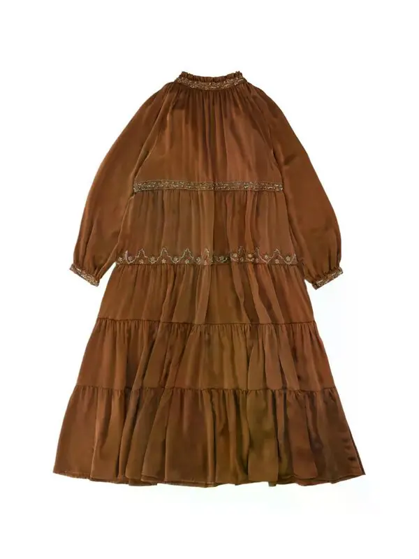 FORTELA Arsia Embroidered-silk Maxi Dress