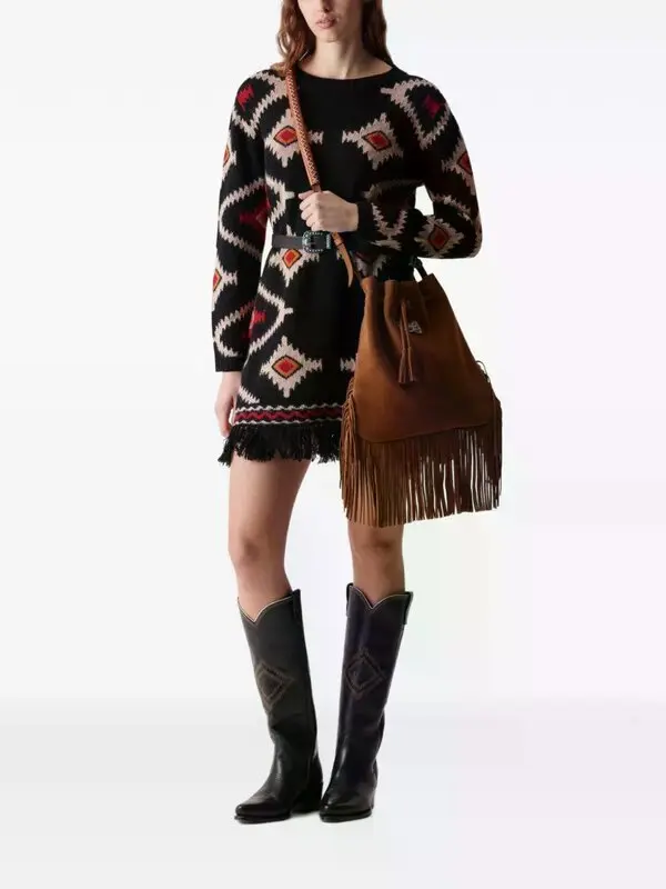FORTELA Lilium Navajo-pattern Fringed Sweater