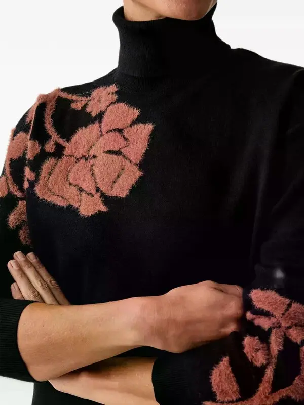 FRACOMINA Floral-intarsia Roll-neck Sweater