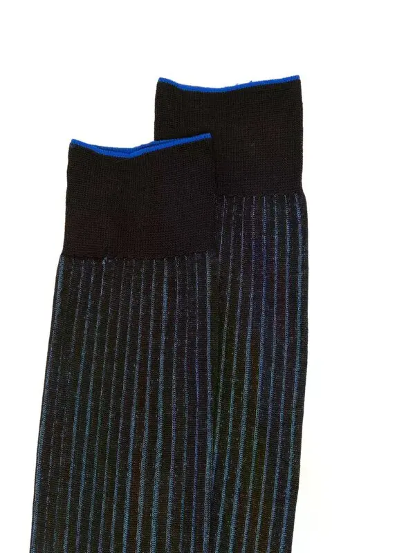 ANT45 Menfi Long Ribbed Vertical-stripe Socks
