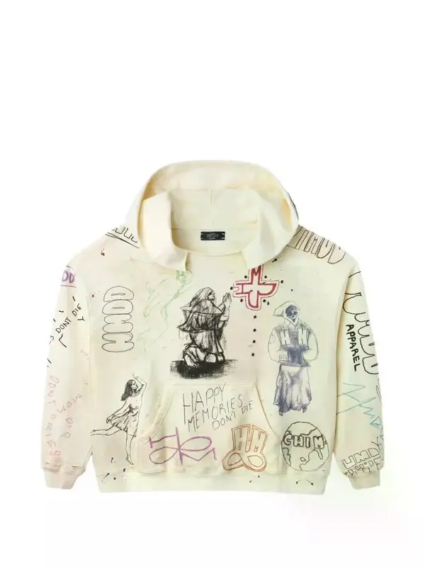 HAPPY MEMORIES DON'T DIE Sketch-print Hoodie