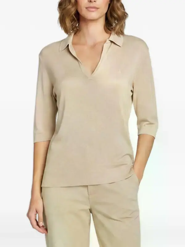 Ralph Lauren Polo Collar Knit Sweater - Neutrals