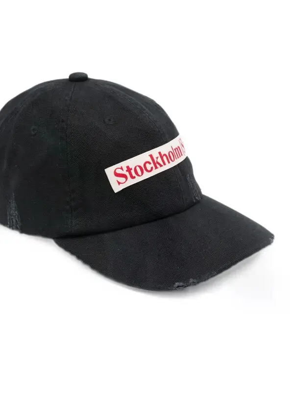 STOCKHOLM SURFBOARD CLUB Distressed Logo-patch Baseball Cap