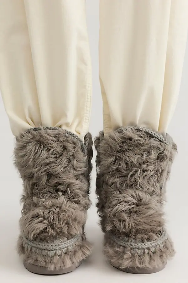 Mou Curly Creston Boots - Grey