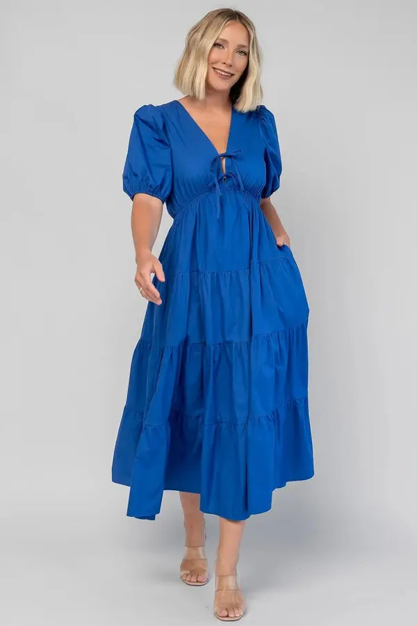 FLYING TOMATO Sheila Tiered Midi Dress