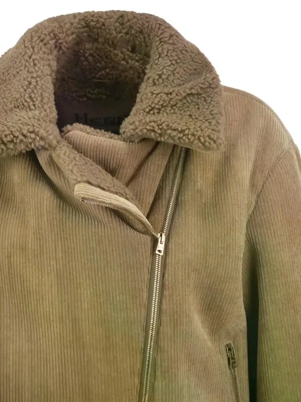Herno Corduroy-effect Faux-shearling-trim Jacket
