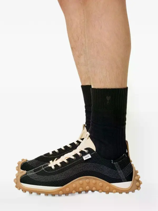 AMI Paris De Coeur Embroidered Ribbed Socks