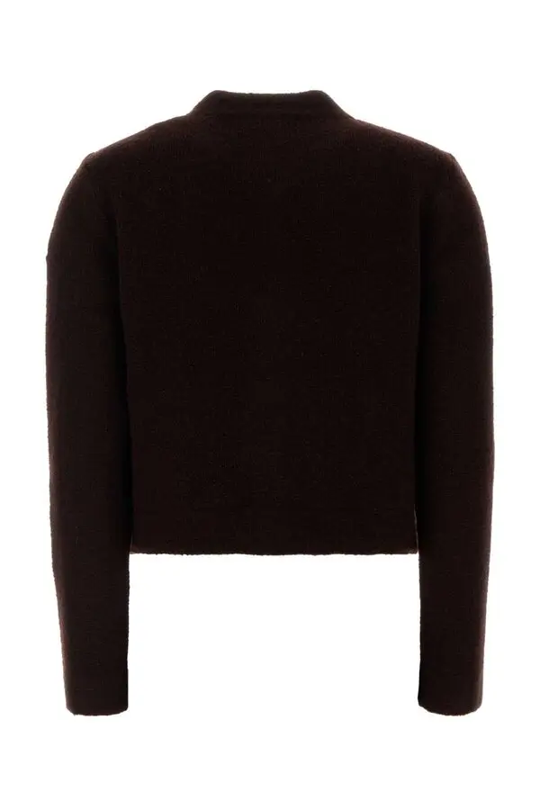 Moncler Chocolate Knit And Nylon Cardigan - Brown