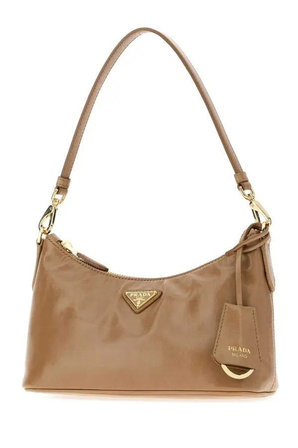 Prada Beige Leather Handbag - Brown