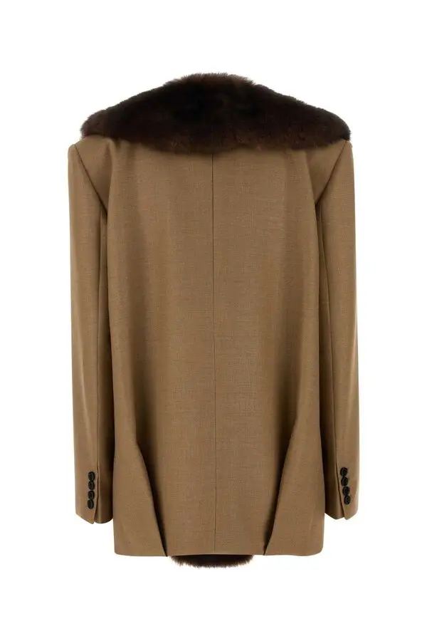 Valentino Garavani Beige Wool And Silk Blazer