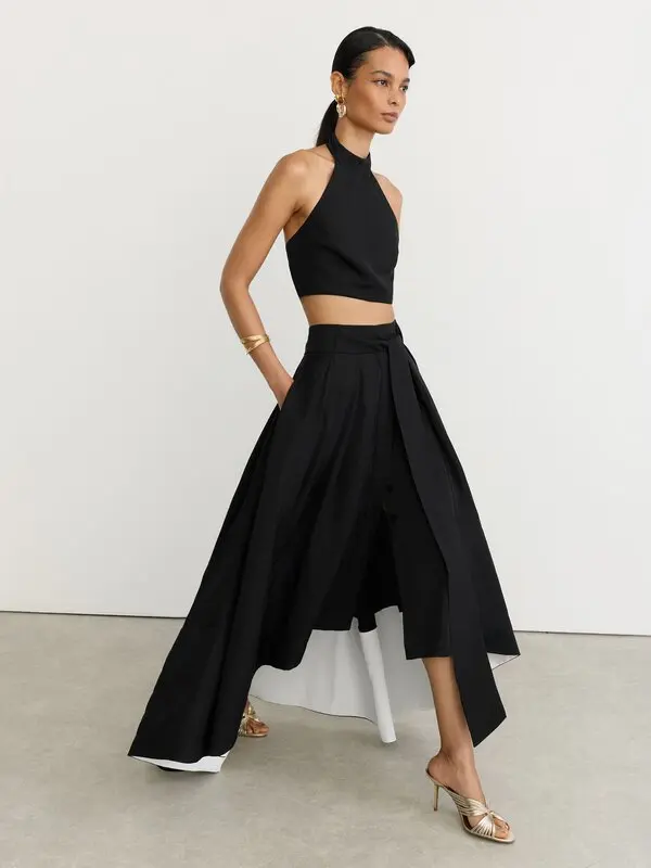 REISS Otto High-low Hem Contrast Maxi Skirt
