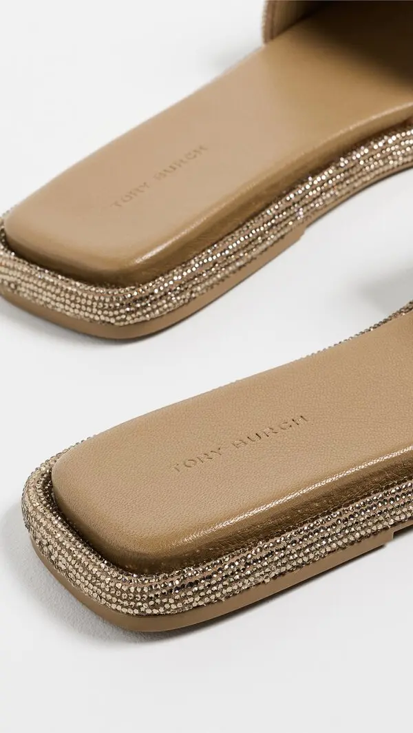 Tory Burch Double T Pave Sport Slides
