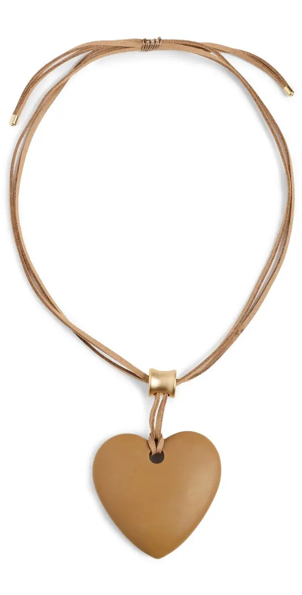 LOGAN TAY Heart Cord Necklace - Brown
