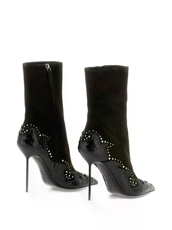 Paris Texas Lidia Queen Of Hearts Embroidered Pointed-toe Ankle Boots