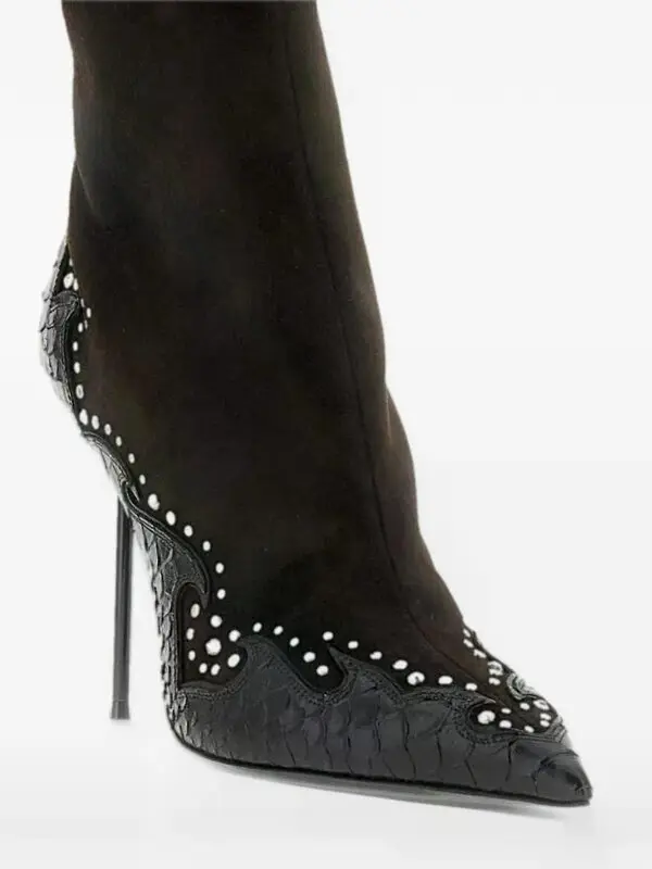 Paris Texas Lidia Queen Of Hearts Embroidered Pointed-toe Ankle Boots