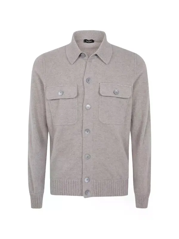 GRAN SASSO Cashmere Button-down Shirt-collar Cardigan
