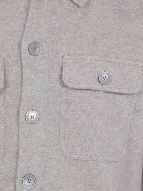 GRAN SASSO Cashmere Button-down Shirt-collar Cardigan