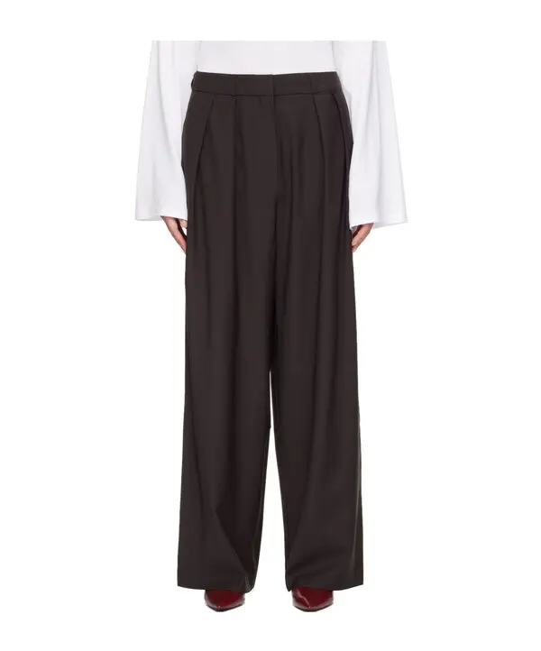 THE FRANKIE SHOP Elastic Waist Casual Pants - Brown