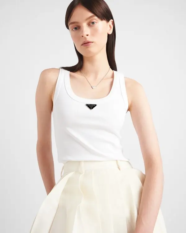 Prada Eternal Gold Mini Triangle Pendant Necklace In Gold And Diamonds