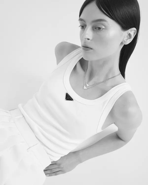 Prada Eternal Gold Mini Triangle Pendant Necklace In Gold And Diamonds