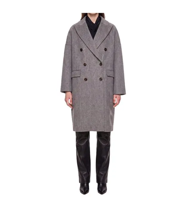 Brunello Cucinelli Double-breasted Drop-shoulder Cashmere Coat