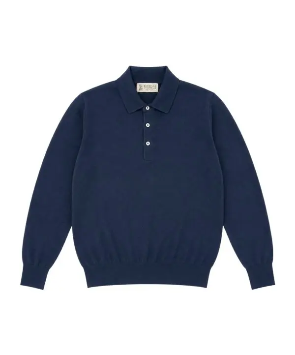 Brunello Cucinelli Long-sleeved Knitted Polo Shirt