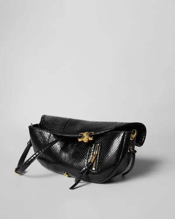 Celine Soft Triomphe Little Halfmoon In Python