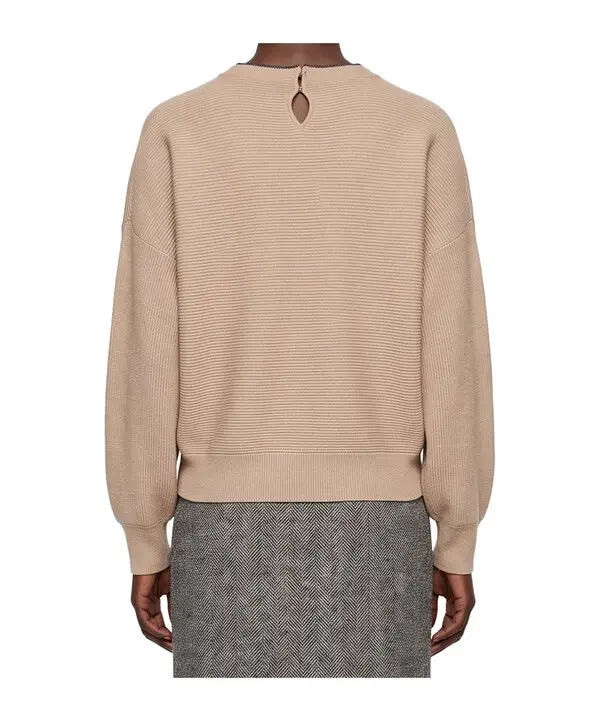 Brunello Cucinelli Monili-trimmed Ribbed-knit Sweater