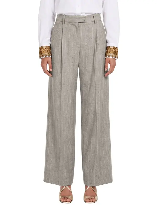 Brunello Cucinelli Pinstripe-pattern Pleated Trousers