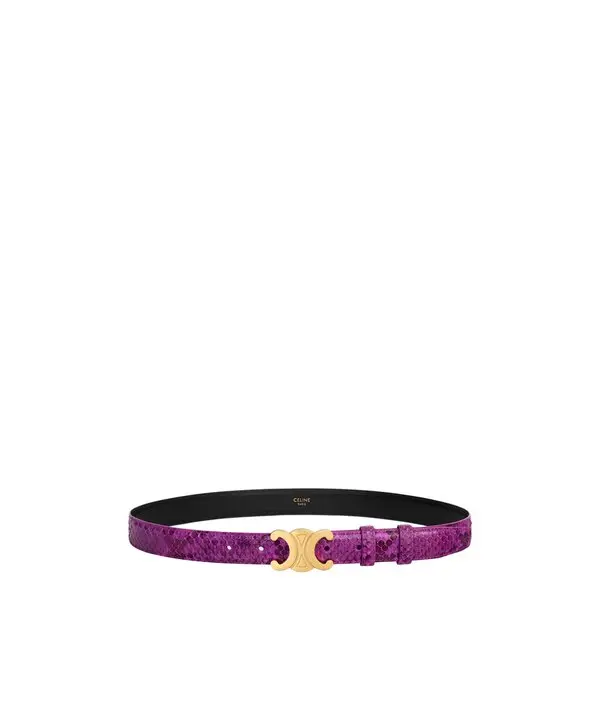 Celine Triomphe Belt 25mm In Python - Fuchsia