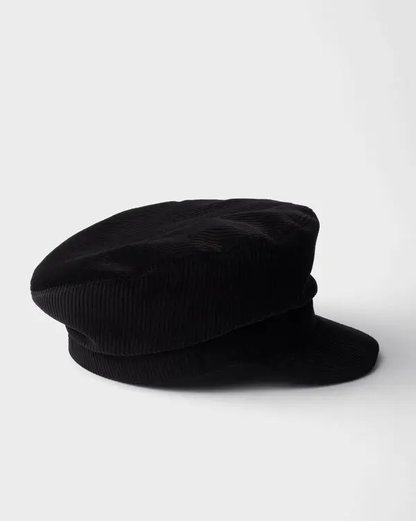 Prada Corduroy Newsboy Cap