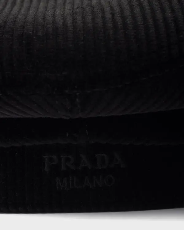 Prada Corduroy Newsboy Cap