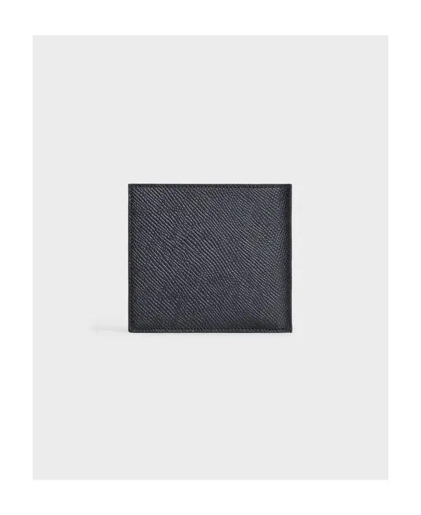 Celine Bi-fold Wallet With Coin Compartment In Grained Calfskin