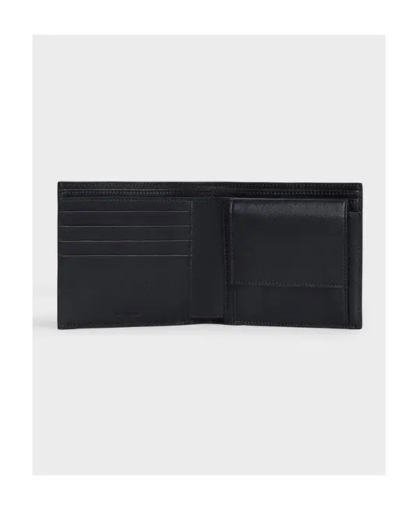 Celine Bi-fold Wallet With Coin Compartment In Grained Calfskin