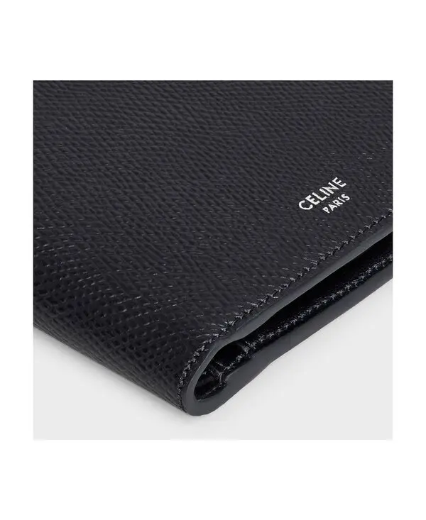 Celine Bi-fold Wallet With Coin Compartment In Grained Calfskin