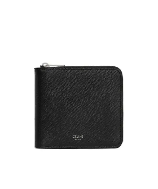 Celine Zipped Bi-fold Wallet In Grained Calfskin