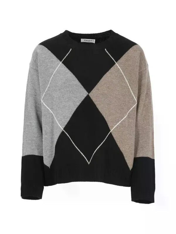 KANGRA Argyle-pattern Intarsia-knit Sweater