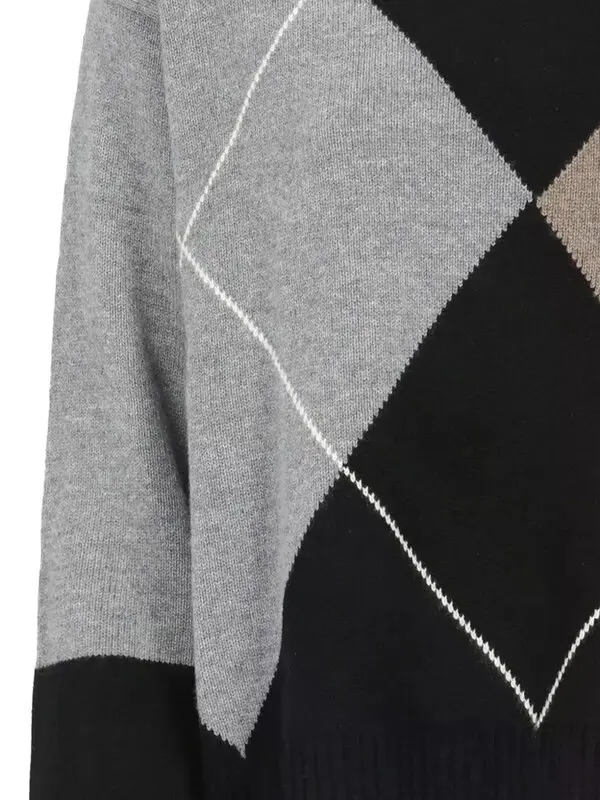 KANGRA Argyle-pattern Intarsia-knit Sweater