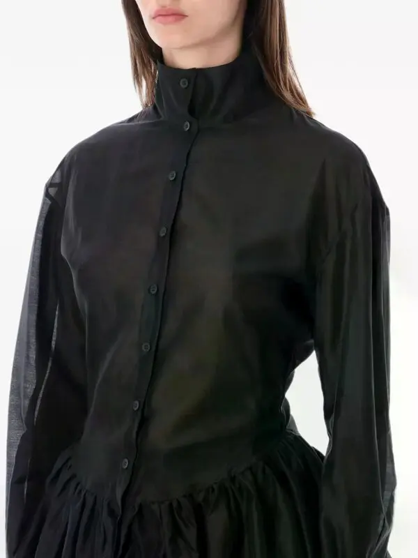 THELATEST Elaine Ruffled-peplum Shirt