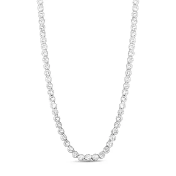SHYMI Four Mm Bezel-set Classic Round Tennis Necklace - Silver