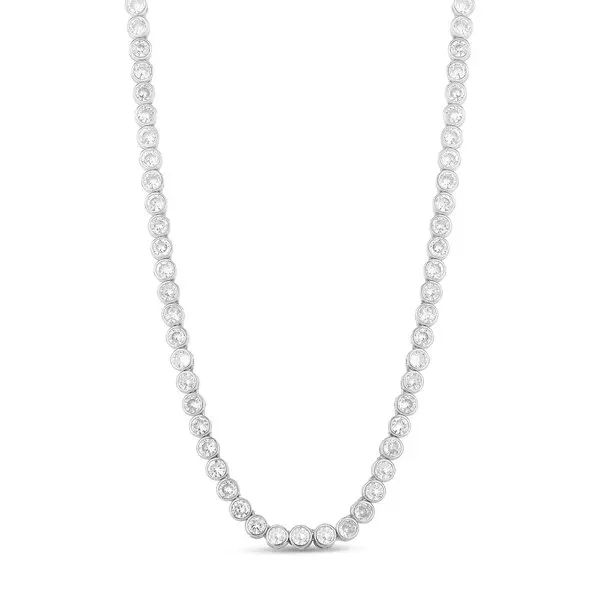 SHYMI Five Mm Bezel-set Classic Round Tennis Necklace - Silver