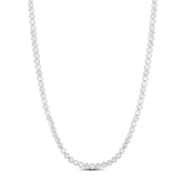 SHYMI Two Mm Bezel-set Classic Round Tennis Necklace - Silver