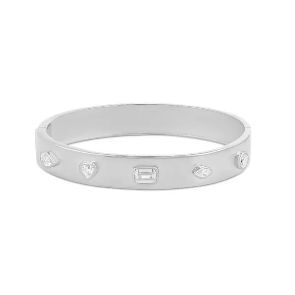 SHYMI Wide Fancy Shape Bangle - Silver