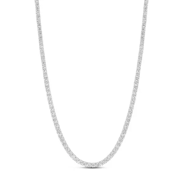 SHYMI Three Mm Classic Tennis Necklace - Silver