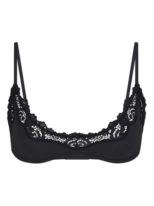 SKIMS Laced Bralette Bra - Black