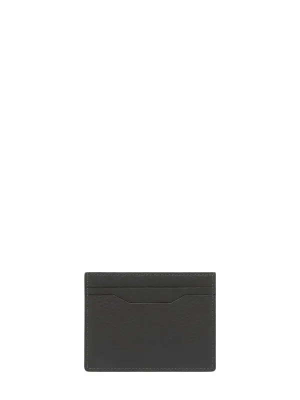 FERRARI Garnet Leather Card Holder With Printed Logo