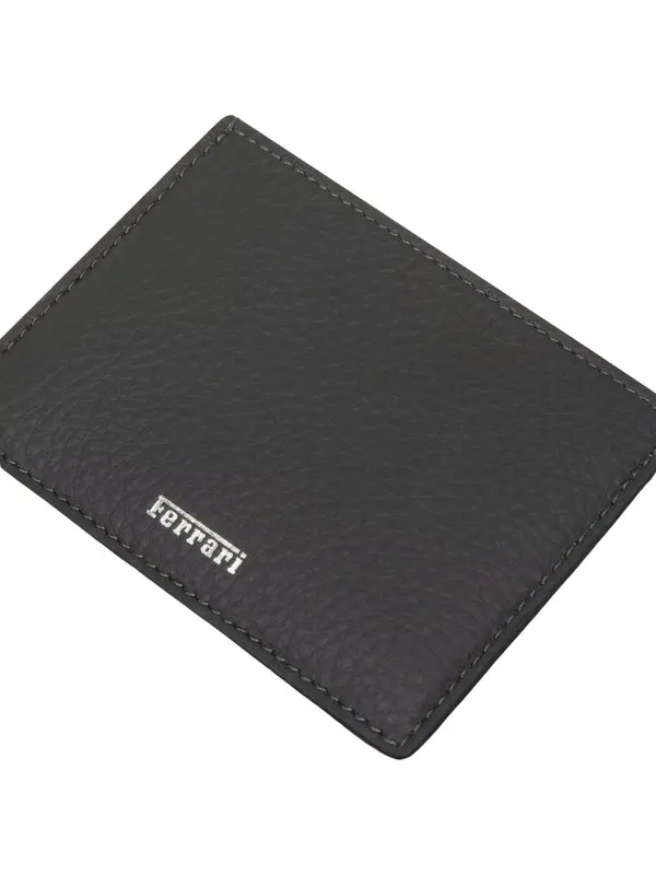 FERRARI Garnet Leather Card Holder With Printed Logo
